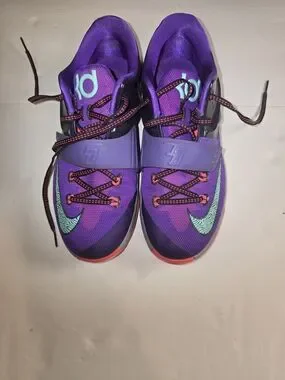 Nike | Shoes | Nike Purple Basketball Shoes With Teal Swoosh And Red ...